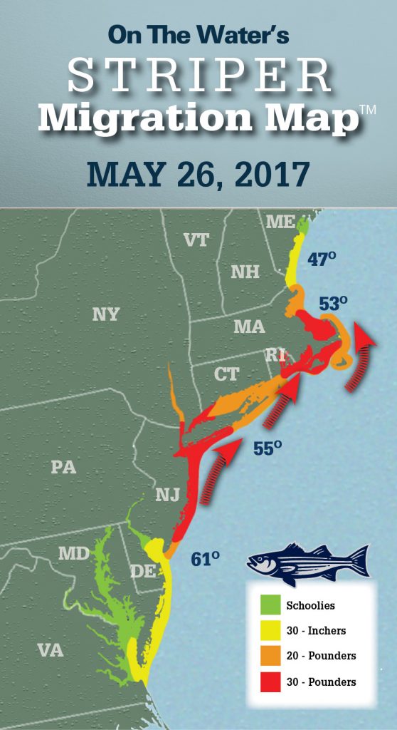 Striper Migration Map - May 26, 2017 - On The Water