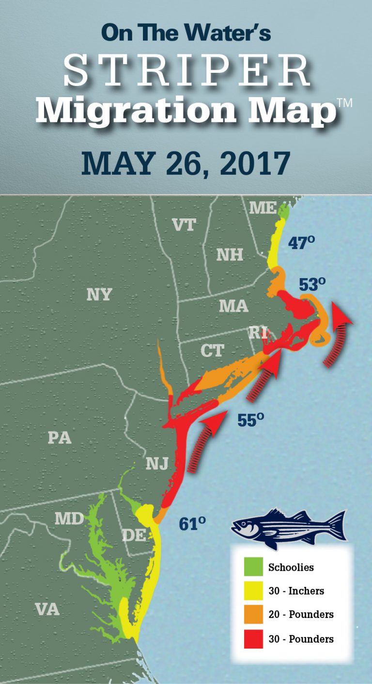 Striper Migration Map - May 26, 2017 - On The Water