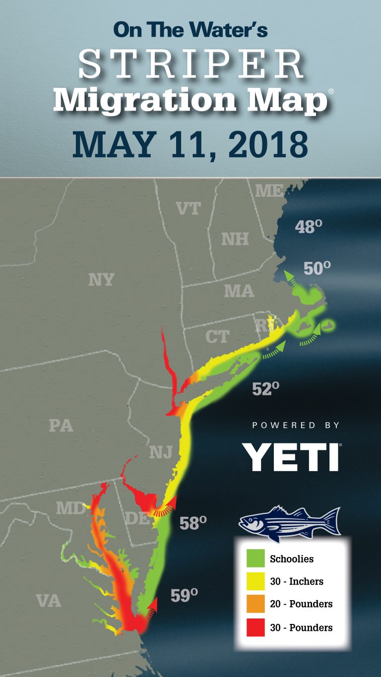 Striper Migration Map - May 11, 2018 - On The Water