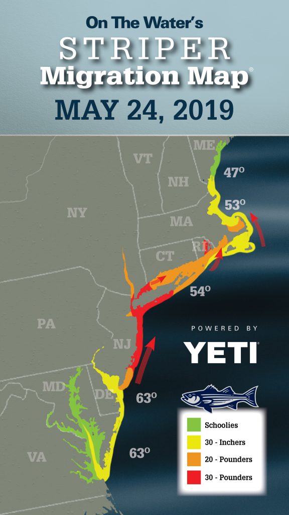 Striper Migration Map - May 24, 2019 - On The Water