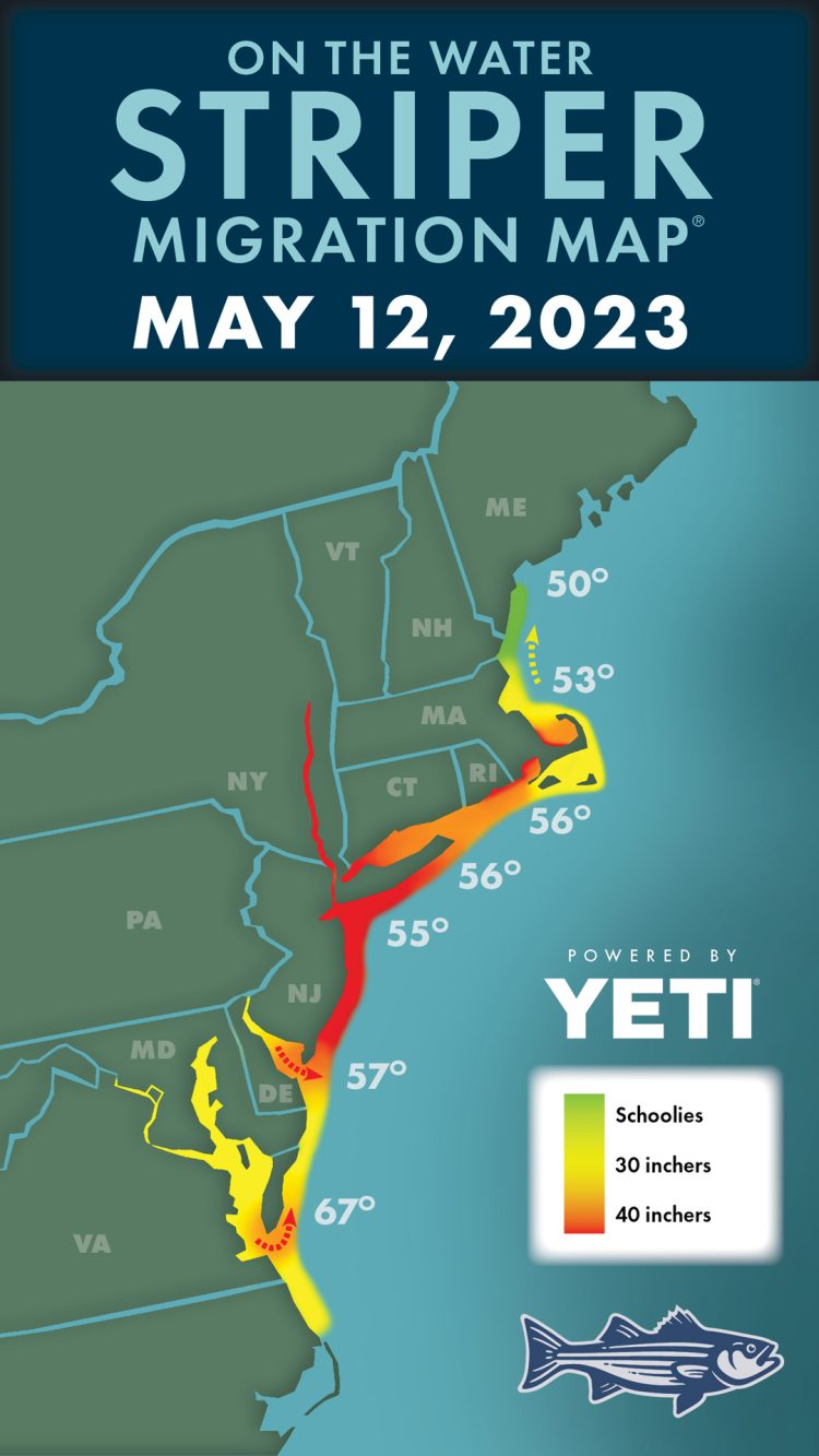 Striper Migration Map - May 12, 2023 - On The Water